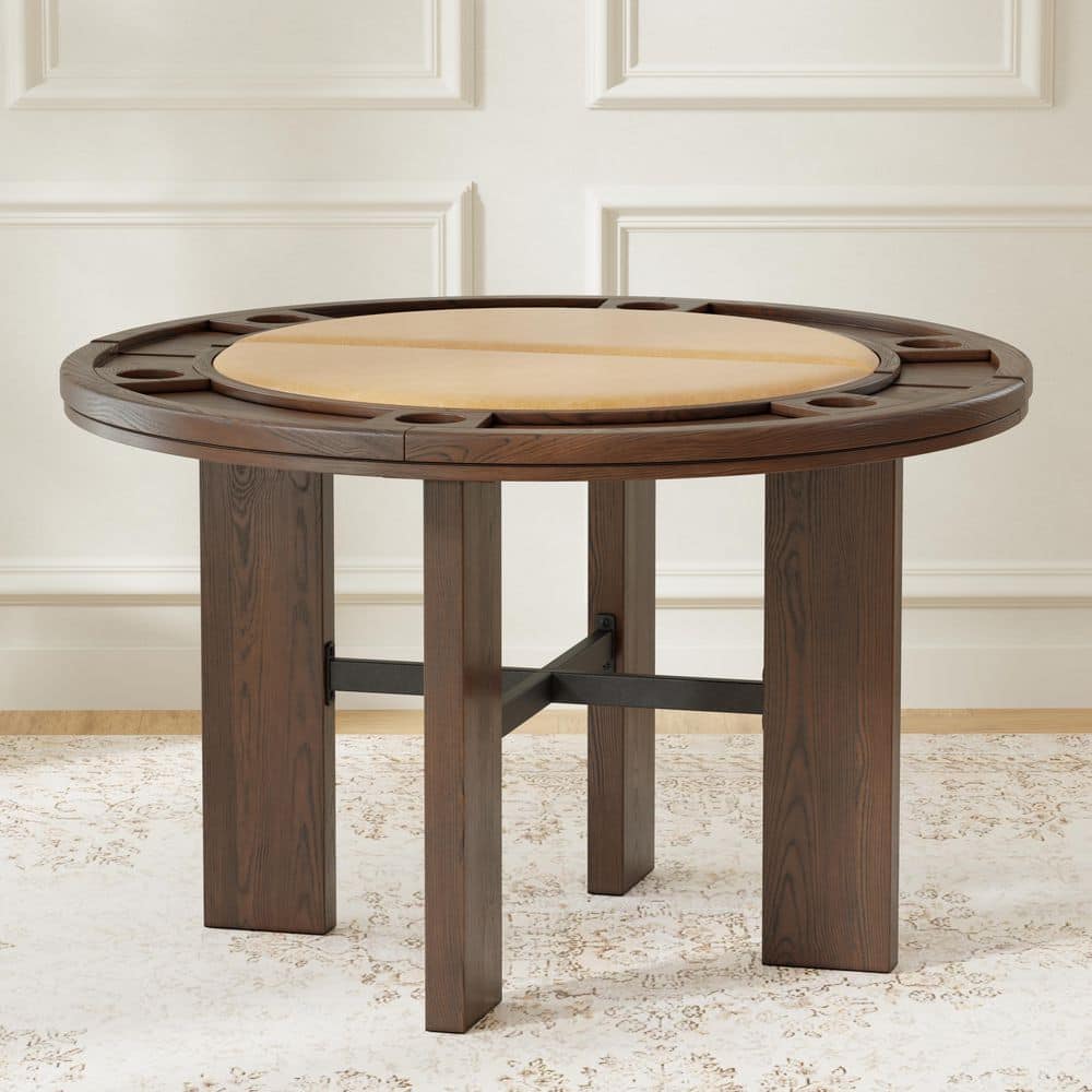 Quality Components Plus Georgio Modern Rustic Walnut Wood Top 48 in ...