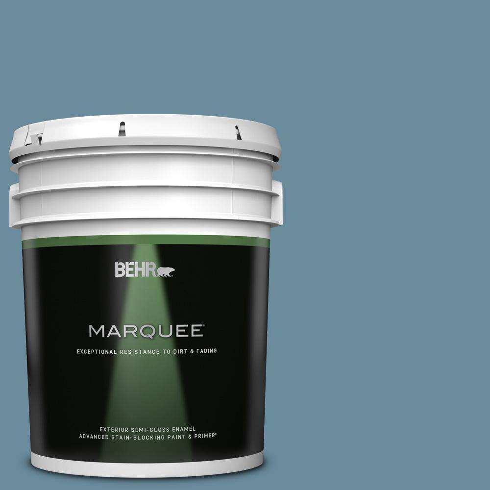 BEHR MARQUEE 5 gal. #550F-5 Winter Lake Semi-Gloss Enamel Exterior ...