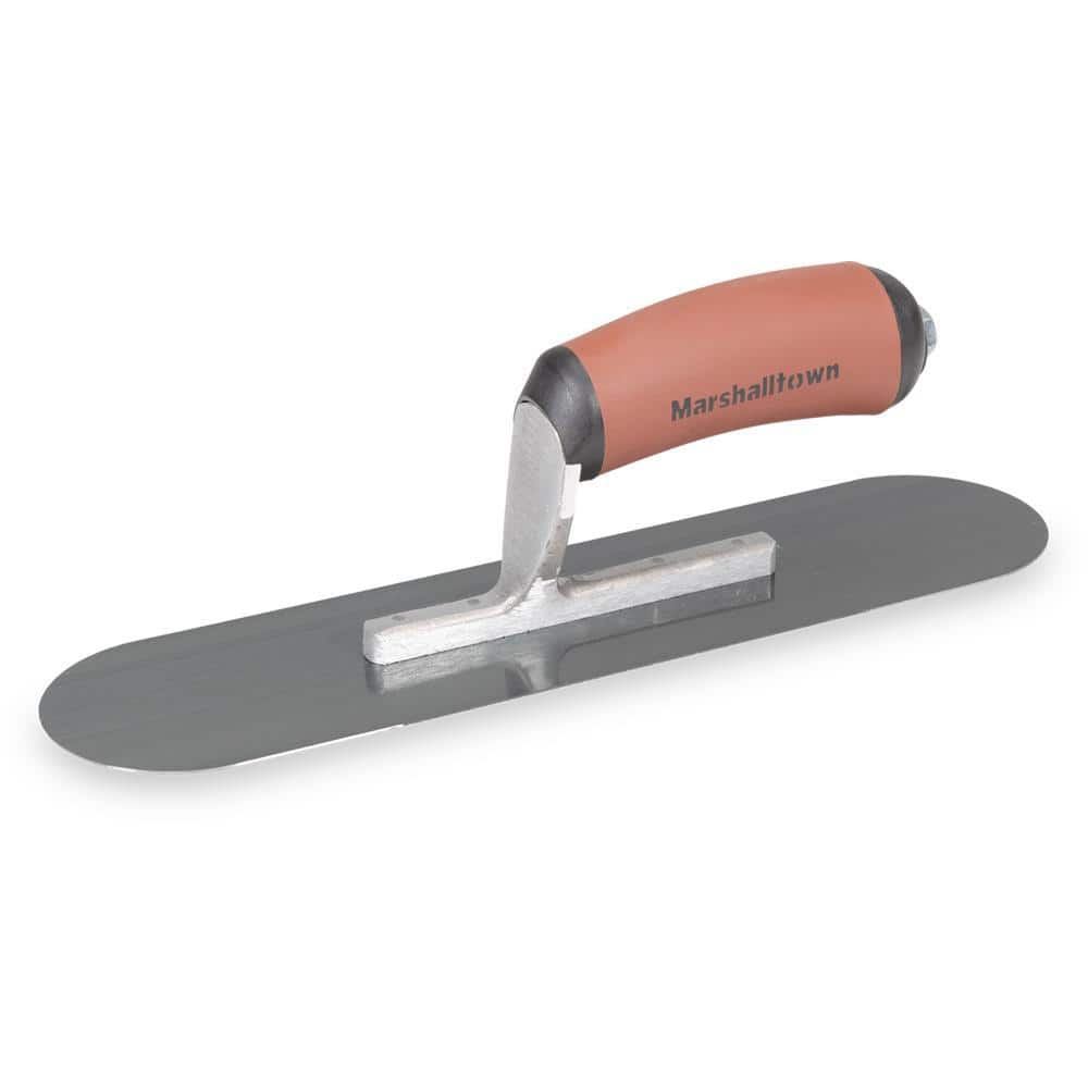 MARSHALLTOWN 12 in. x 3 in. Blue Steel Pool Trowel with DuraSoft Handle ...