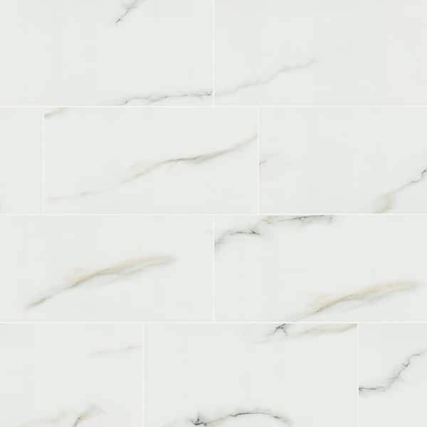 MSI Alvara Bianco 12 in. x 24 in. Polished Porcelain Floor and Wall ...