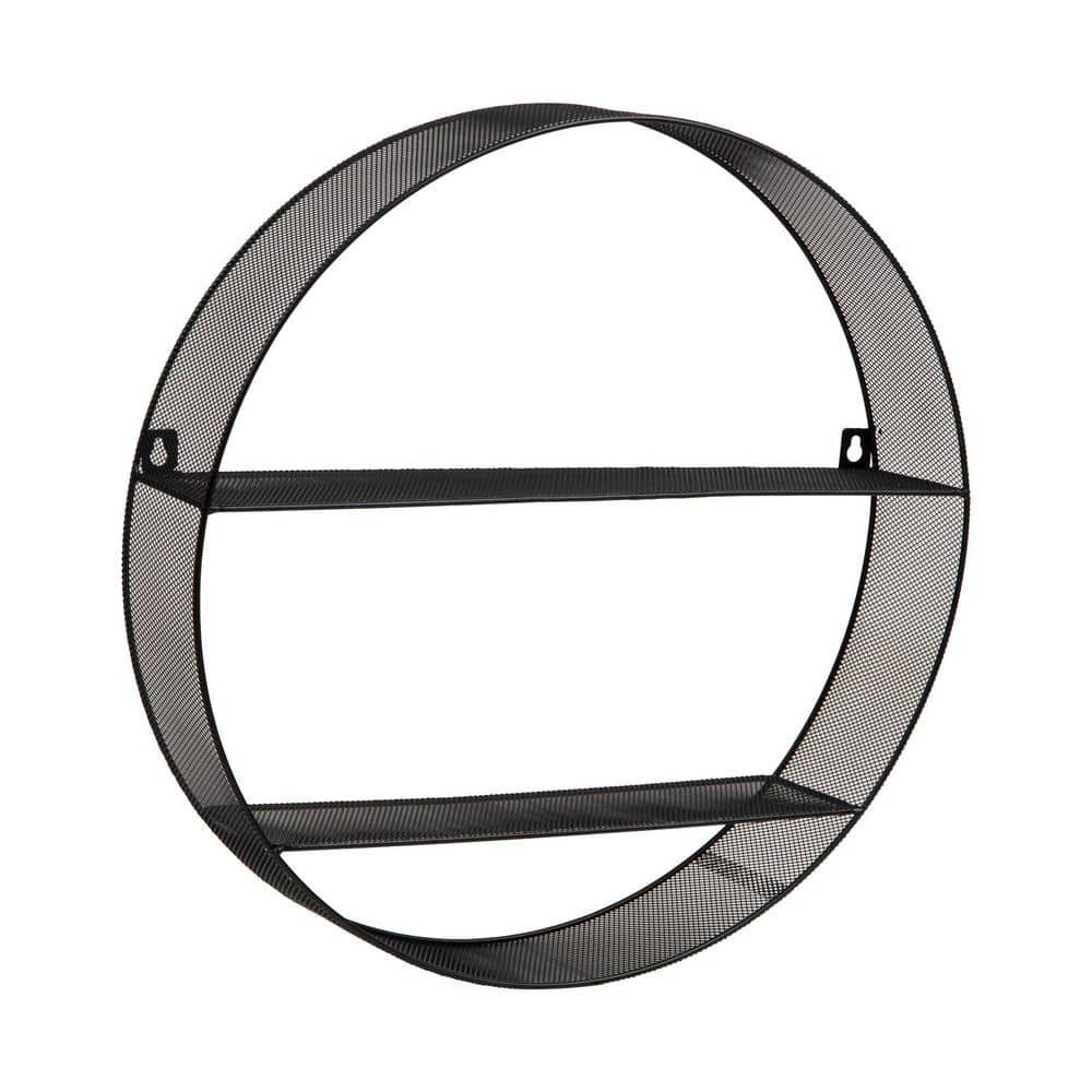 Mind Reader 4 in. W x 18 in. D Black Circular Decorative Wall Shelf, Floating Shelves, Wall ...
