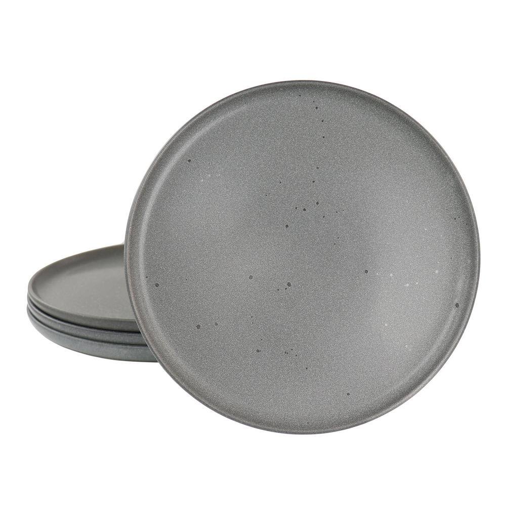 OUR TABLE Landon 4-Piece 8.4 in. Round Stoneware Salad Plate Set in ...