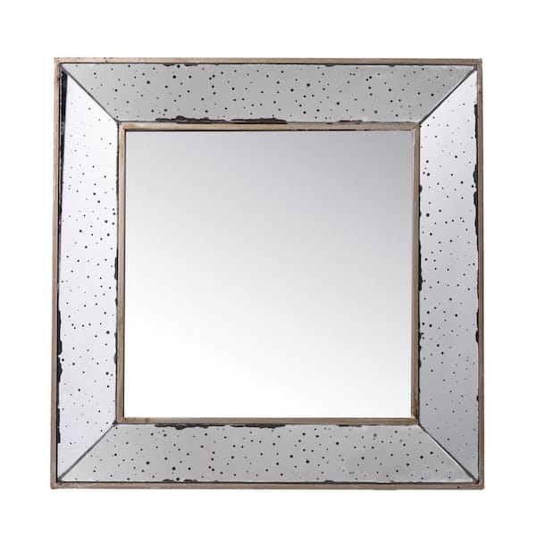 18 in. W x 18 in. H Small Square MDF Framed Wall Bathroom Vanity Mirror ...