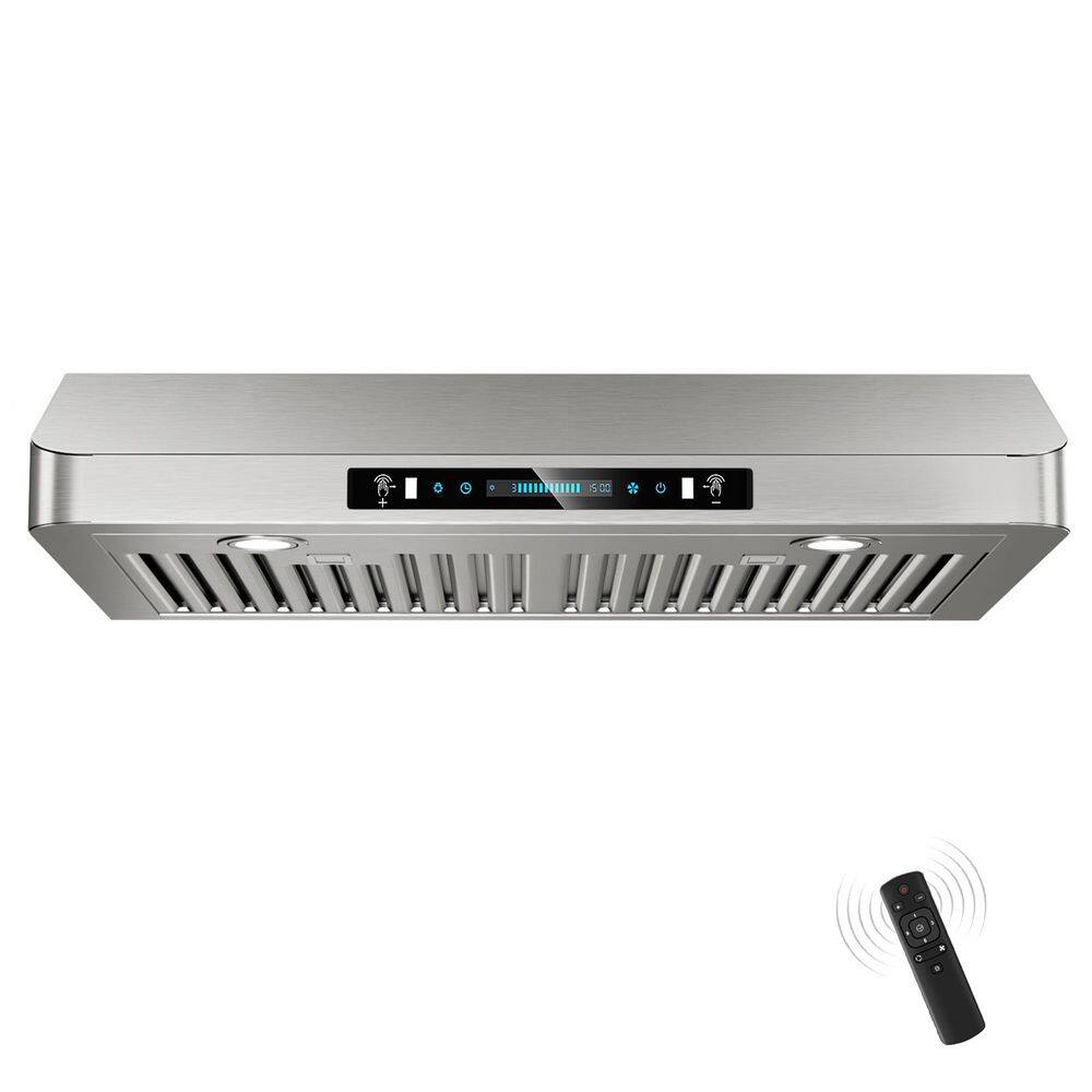 HGUOQ 30 in. 900 CFM Ducted Under Cabint Range Hood in Stainless Steel ...
