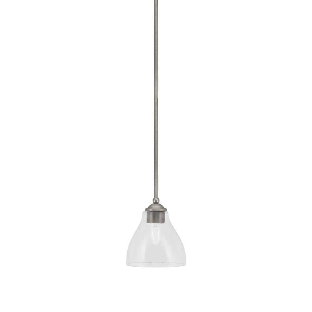 Clevelend 100-Watt 1-Light Graphite Pendant Mini Pendant Light with ...