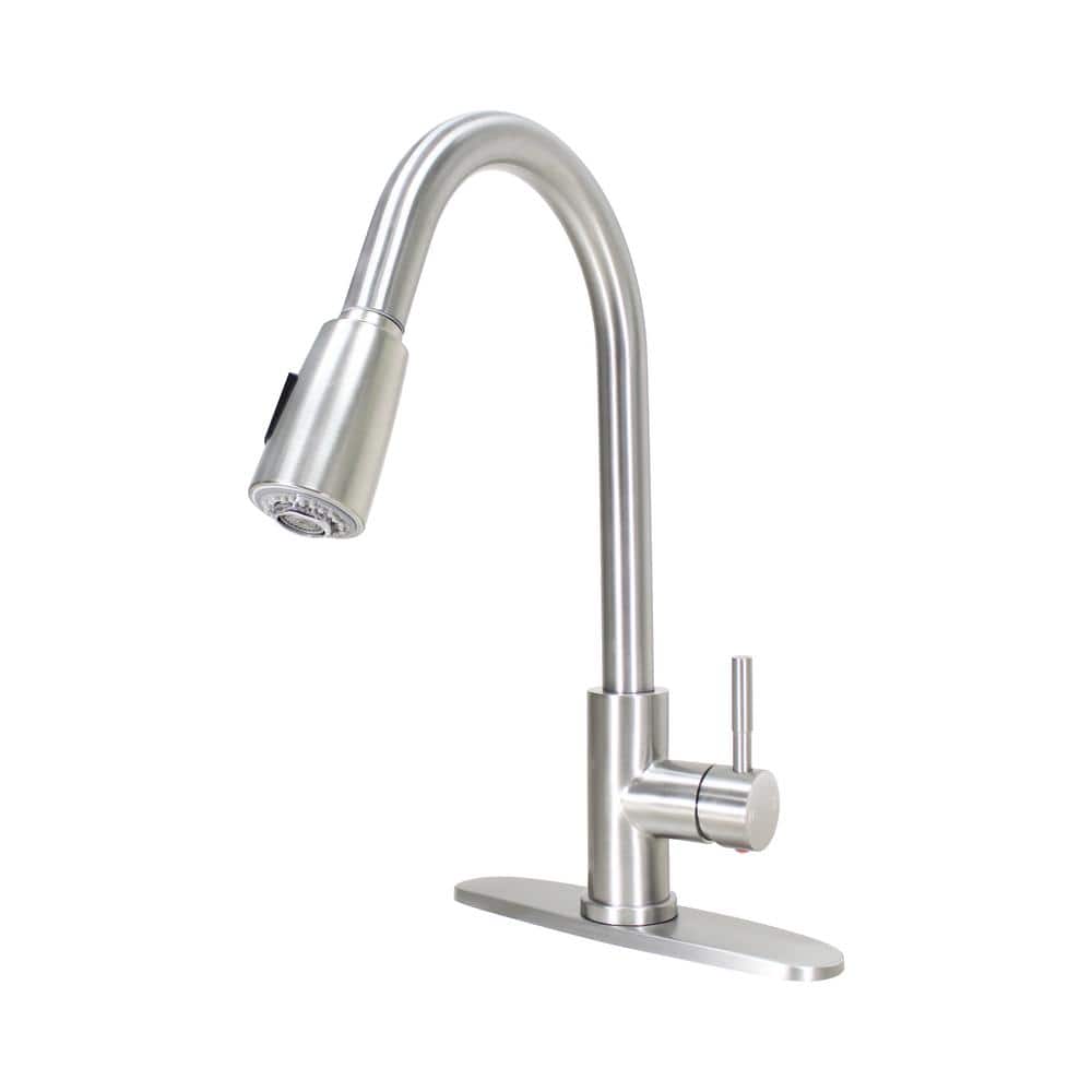 WASSERMAN FAUCETS Single Handle High Spout Pull-Down Dual Sprayer ...