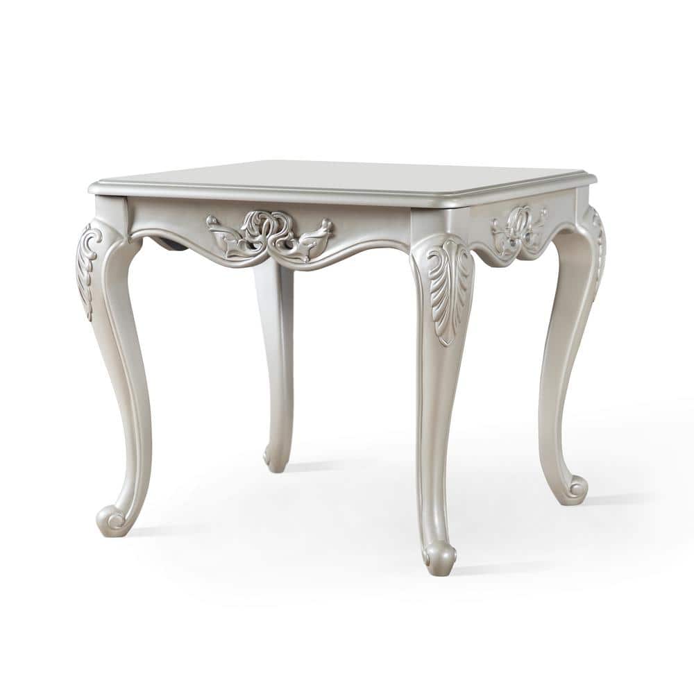 Furniture of America Griffith 24.75 in. Off White Rectangle Wood End ...