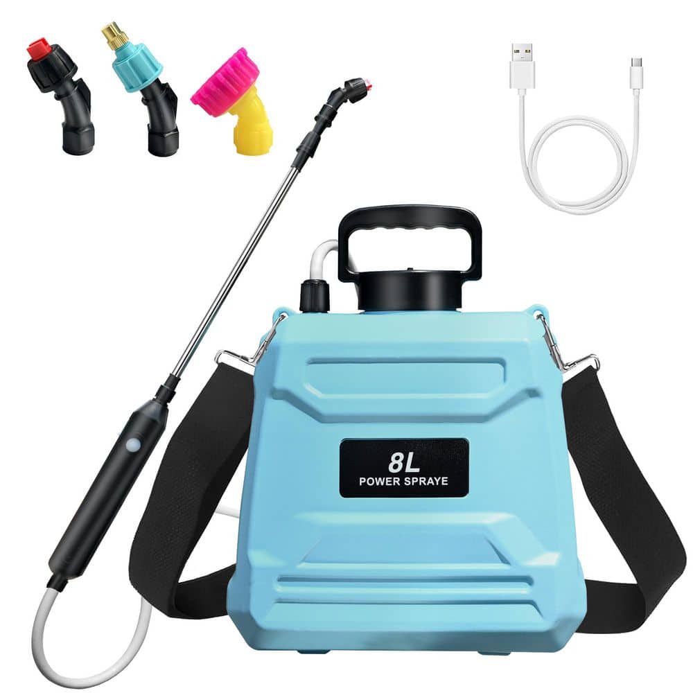 COOLSHARK Battery Powered Pump Sprayer 2 Gal. W/ 3-Nozzles, Electric ...