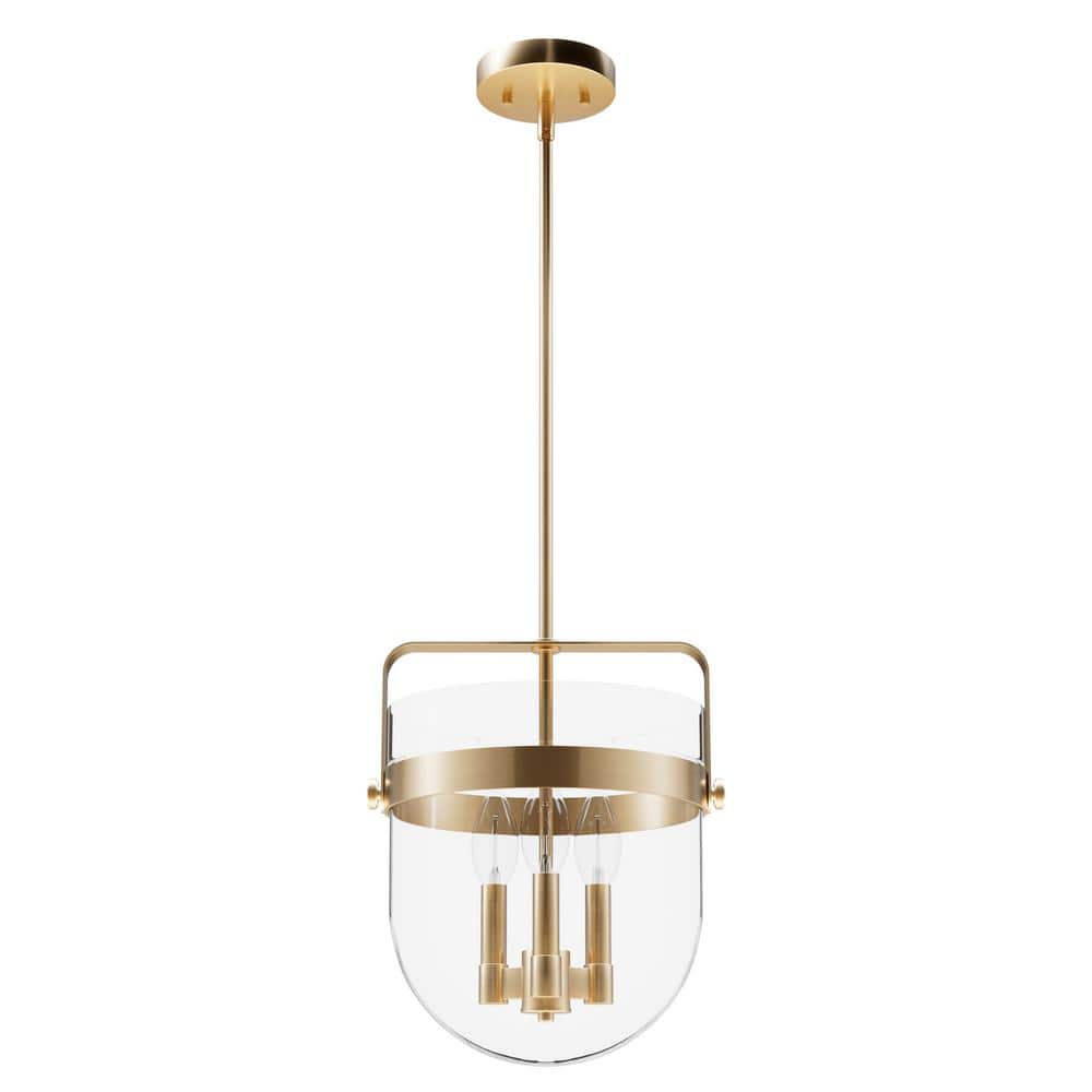 Hunter Karloff 3-Light Alturas Gold Island Pendant Light with Clear ...