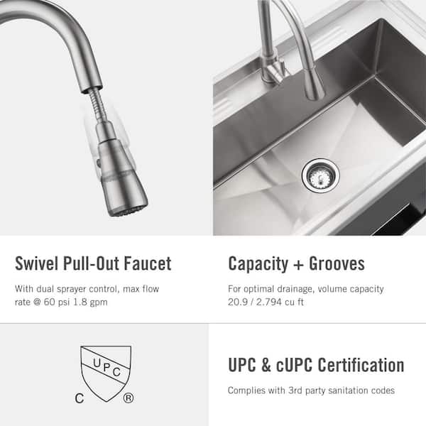 TRINITY 14 in. D x 30 in. W Freestanding Laundry/Utility Sink in ...