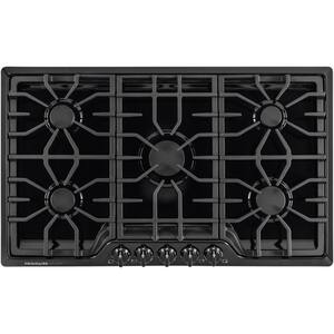 KitchenAid Architect Series II 36 in. Gas-on-Glass Gas Cooktop in Black ...