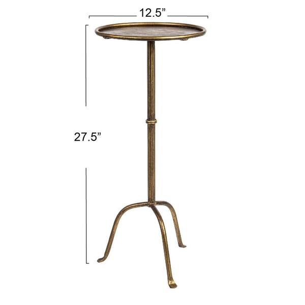 Metal Martini Cocktail Table Antique Brass