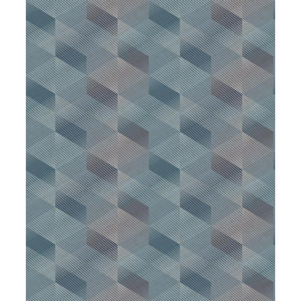 Walls Republic Petrol 3D Rhombus Stripe Print Non-Woven Paper Paste the ...