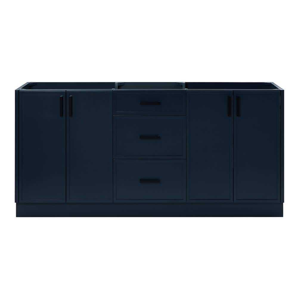 ARIEL Kelly 72 in. W x 21.5 in. D x 34.5 in. H Bath Vanity Cabinet without Top in Midnight Blue ...