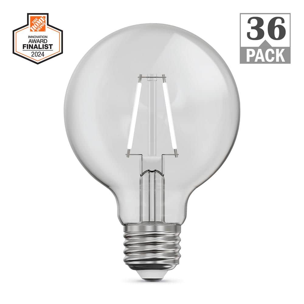 Feit Electric 25-Watt Equivalent G25 Globe Dimmable White Filament ...