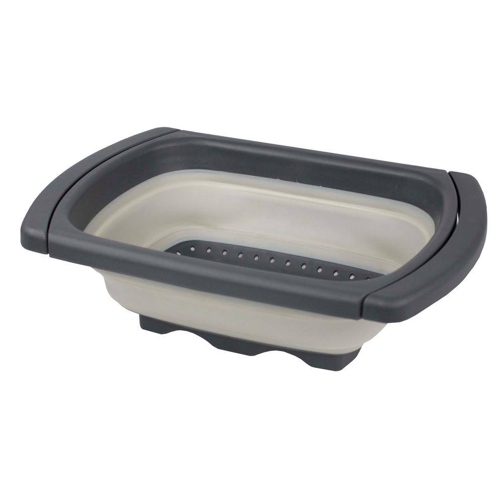 Home Basics Flexible Silicone and Plastic Collapsible Colander SS47562 ...
