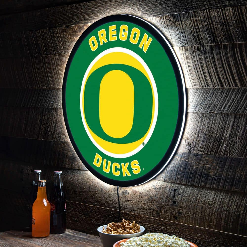 Evergreen University of Oregon Round 23 in. Plug-in LED Lighted Sign ...