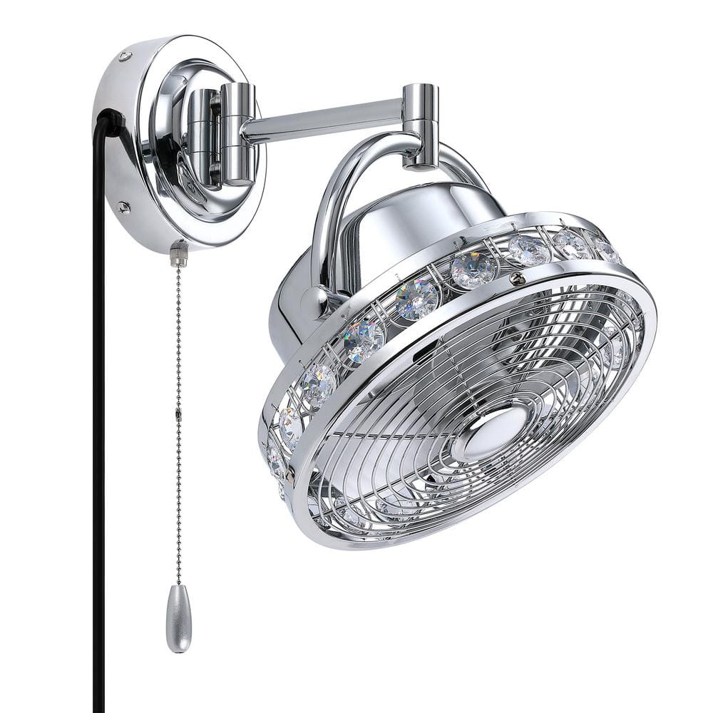 matrix decor 10.02 in. 3-Speeds Wall Fan in Brushed Chrome with Pull ...