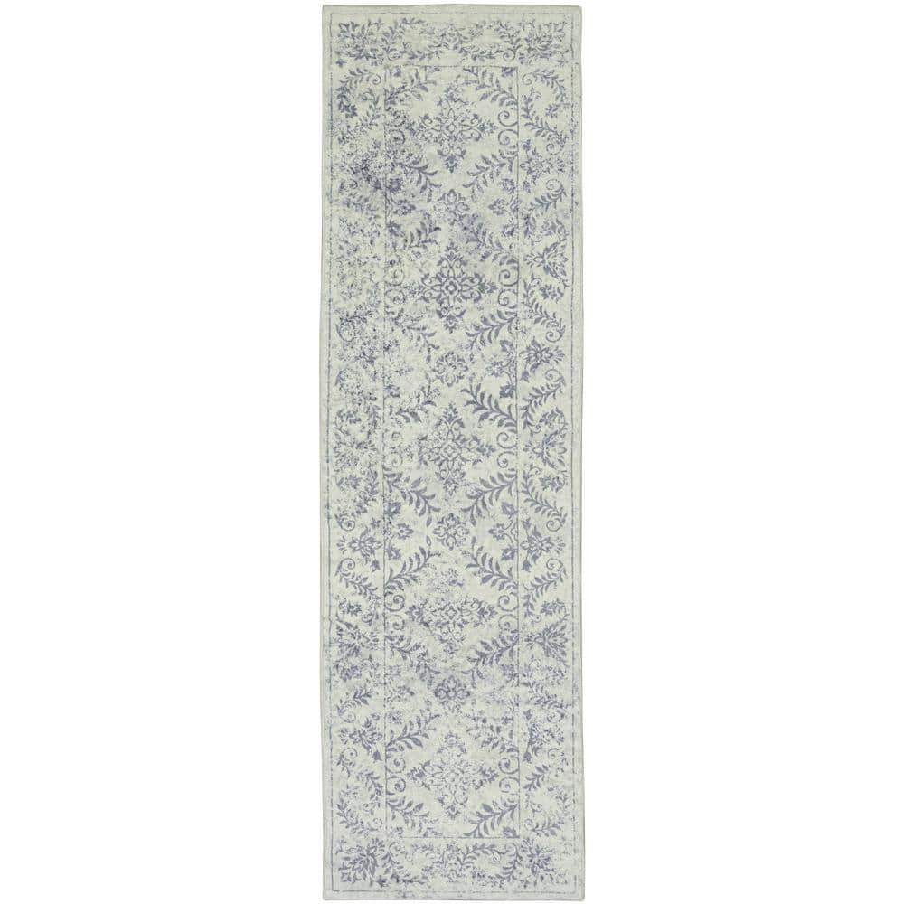 MILLERTON HOME Maeva Gray Bordered Transitional 2 ft. x 7 ft. Runner ...