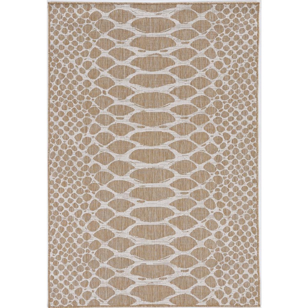 MILLERTON HOME Isla Natural 8 ft. x 10 ft. Glam Distressed Indoor ...