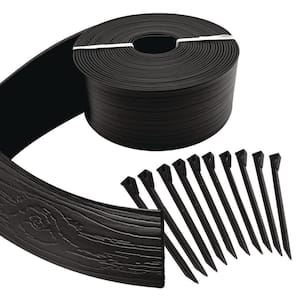 40 ft. x 0.098 in. x 5 in. Black Plastic Flexible & Strengthened Garden ...
