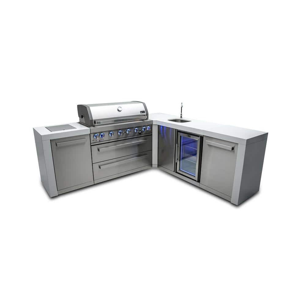MONT ALPI Deluxe Series 6 Burner Outdoor Kitchen Island Propane Natural ...