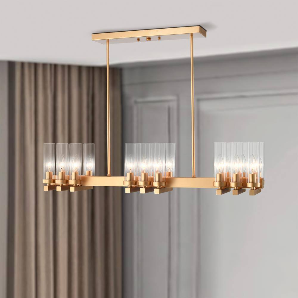 Warehouse of Tiffany Shea 36 in. 18-Light Indoor Matte Gold Chandelier ...