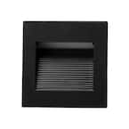 NICOR Square Black Indoor and Outdoor Integrated LED Landscape Step ...