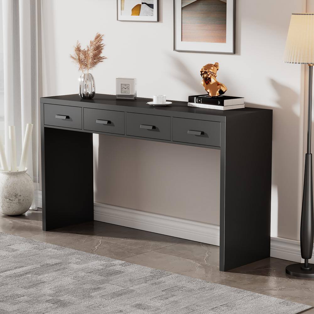 Harper & Bright Designs Minimalist 52 in. Black Rectangle MDF Console ...