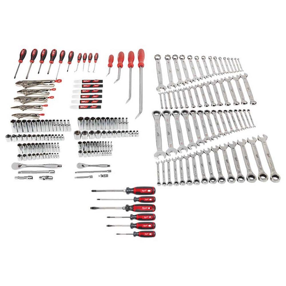 Milwaukee Mechanics Tool Set with Screwdriver Set and Cushion Grip (197 ...