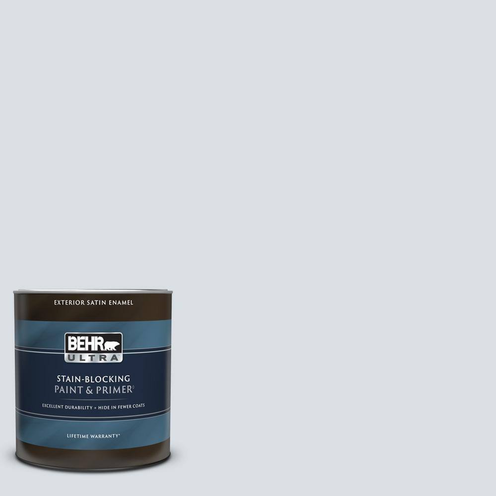 BEHR ULTRA 1 qt. #MQ3-26 Mainsail Satin Enamel Exterior Paint & Primer ...