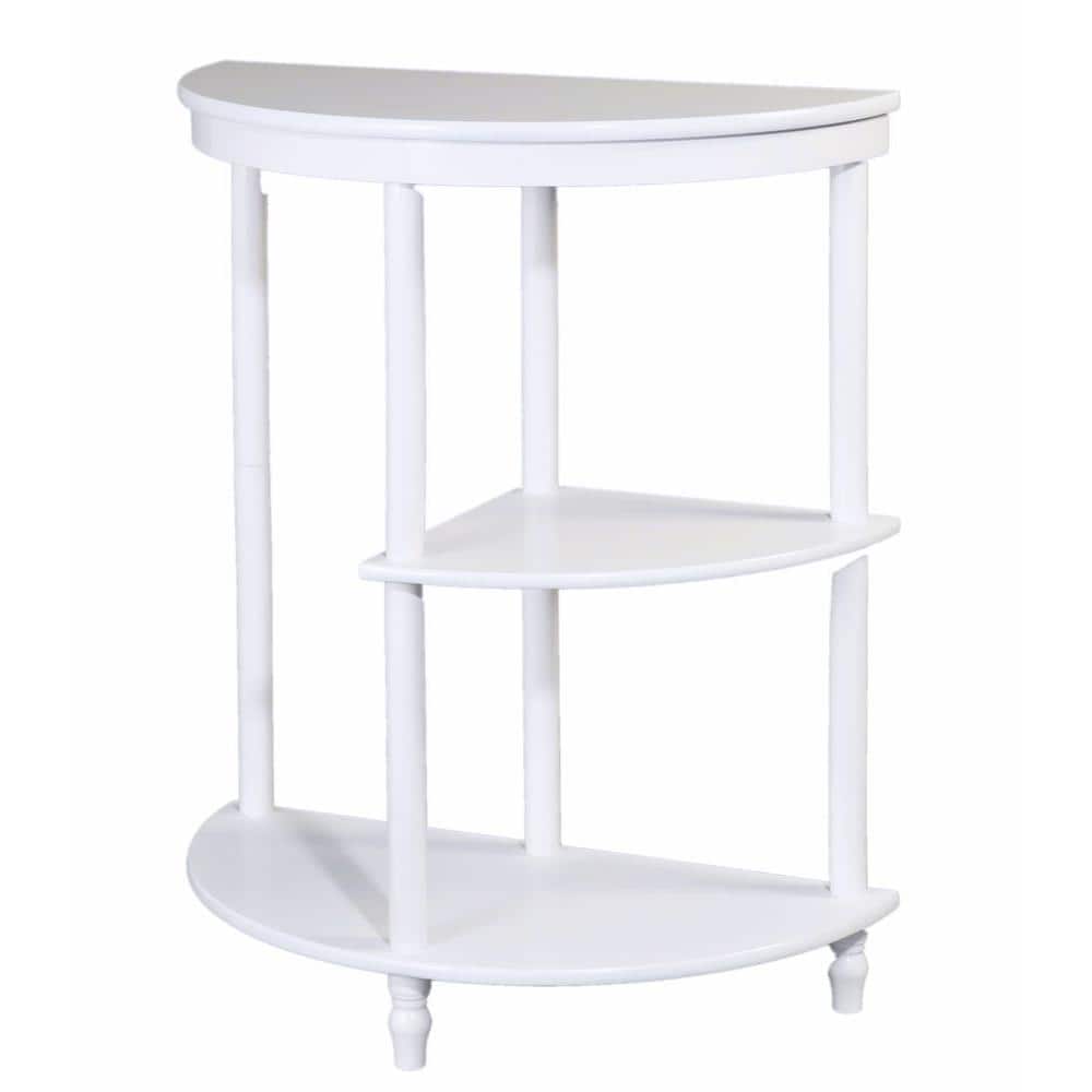 Homecraft Furniture White 3-Tier End Table MH125-WH - The Home Depot