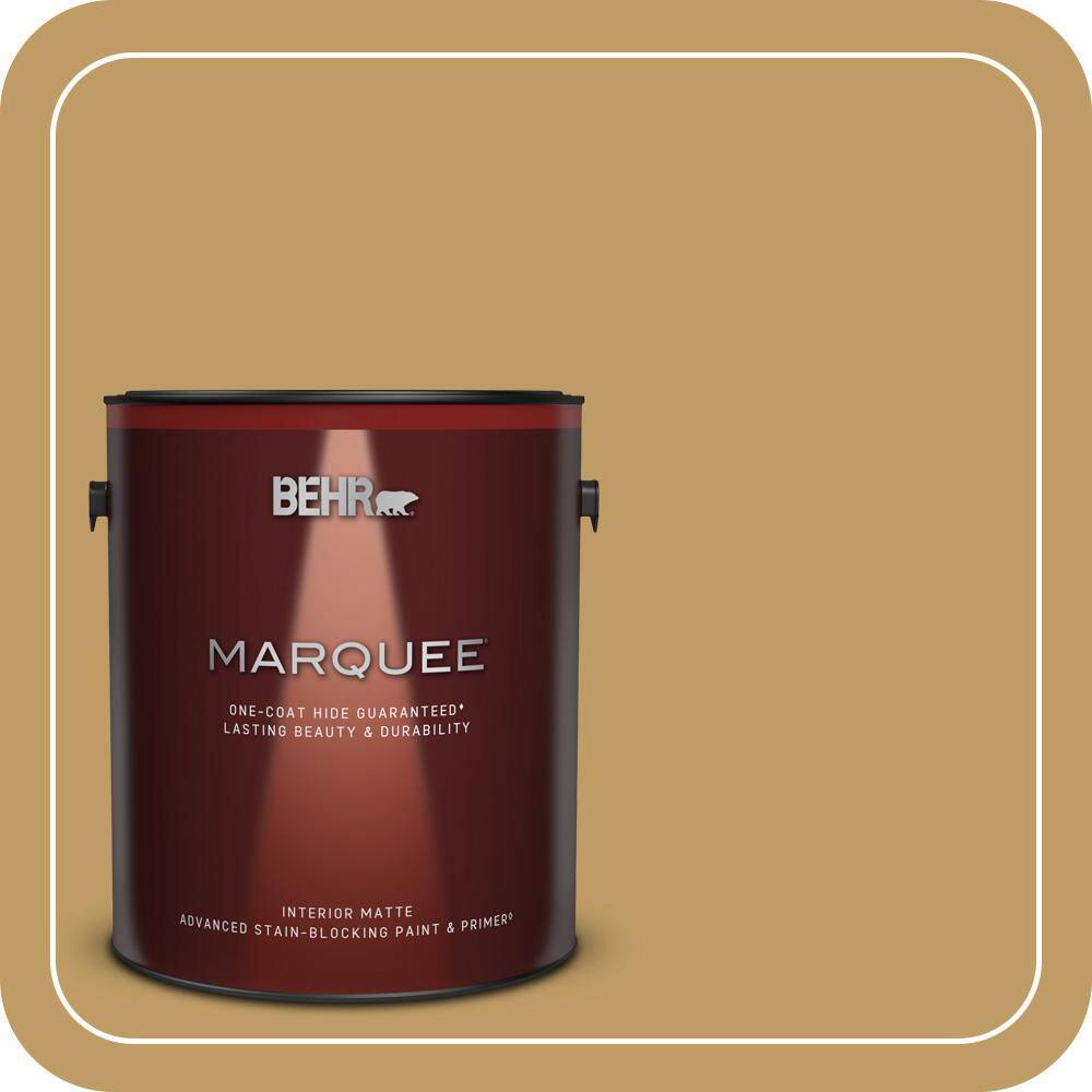 BEHR MARQUEE 1 gal. #340F-6 Mojave Gold Matte Interior Paint & Primer ...
