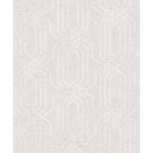 Hotel Collection White Embossed Geometric Trellis Glitter Finish Non ...
