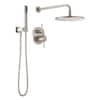Delta Modern 1-Spray Raincan Wall Mount Fixed and Handheld Shower Head ...