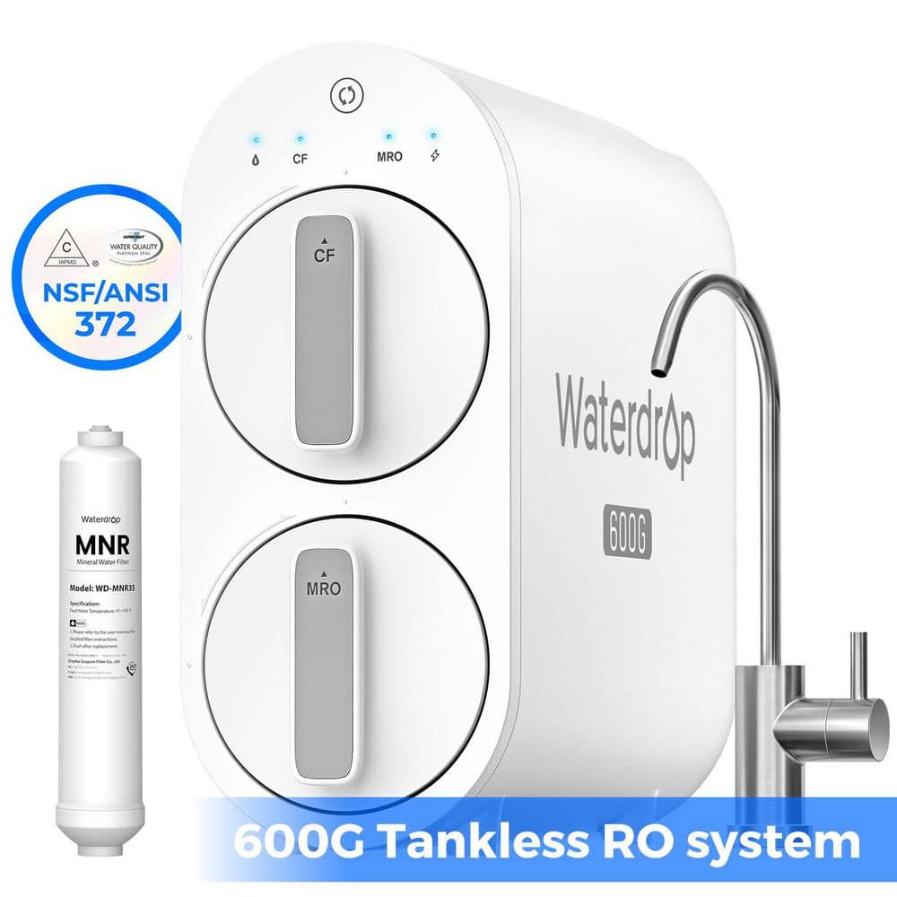 Waterdrop G2P600 Reverse Osmosis System, 7-Stage Tankless RO, Under ...