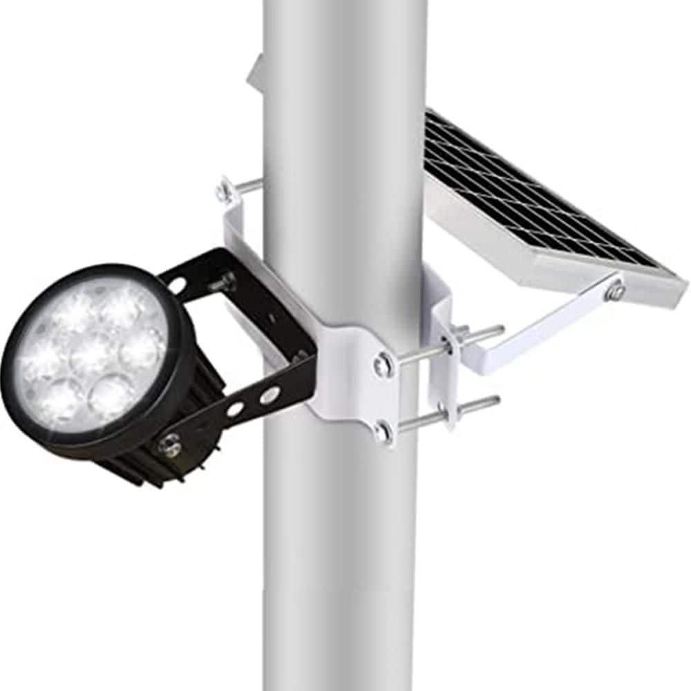 Justincity 2-6 in. Adjustable Metal Solar Flag Pole Light 3 Super ...
