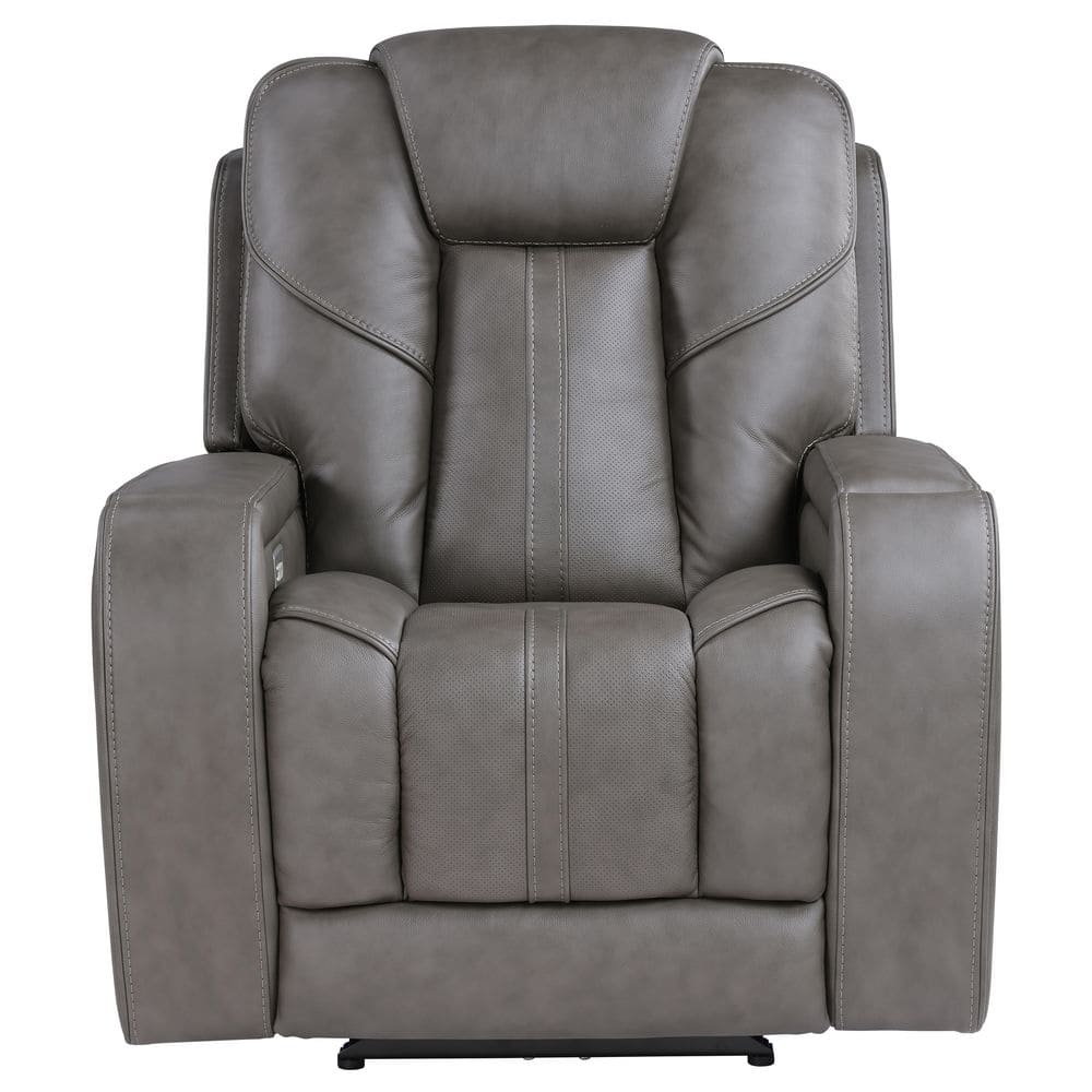 Steve Silver Daniel Gray Leather Standard Recliner DAE800C - The Home Depot