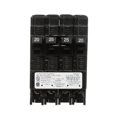 Siemens 25 Amp Double-Pole and (2) 15 Amp Single-Pole Type QT Triplex ...