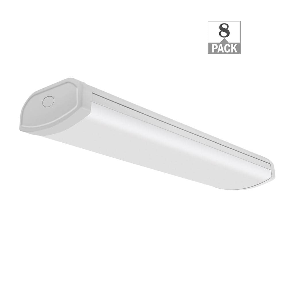 Commercial Electric 8-Pack 2 ft. 22-Watt LED White Shop Light 1800 ...