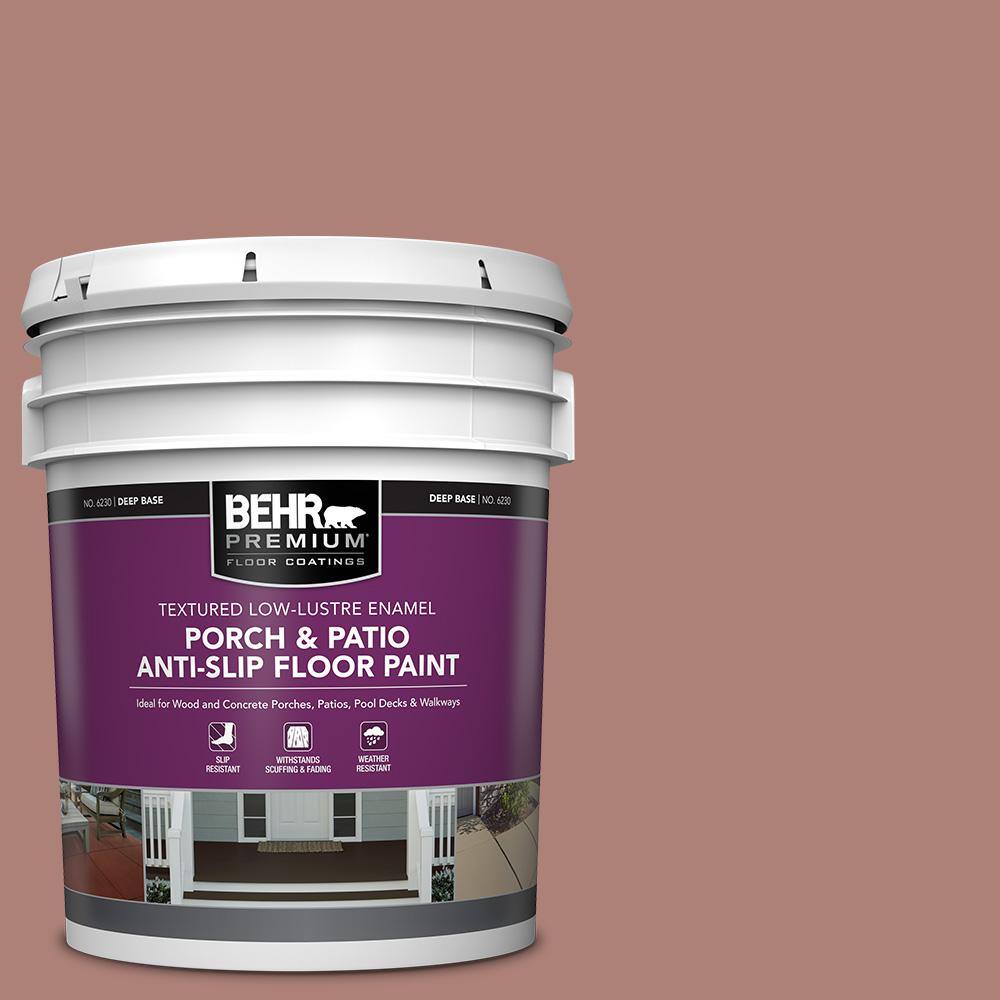 BEHR PREMIUM 5 gal. #S170-5 Smoke Bush Rose Textured Low-Lustre Enamel ...