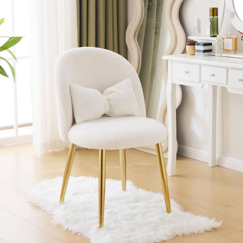 Karl home Off-White Makeup Vanity Seats K1G98000150 - The Home Depot