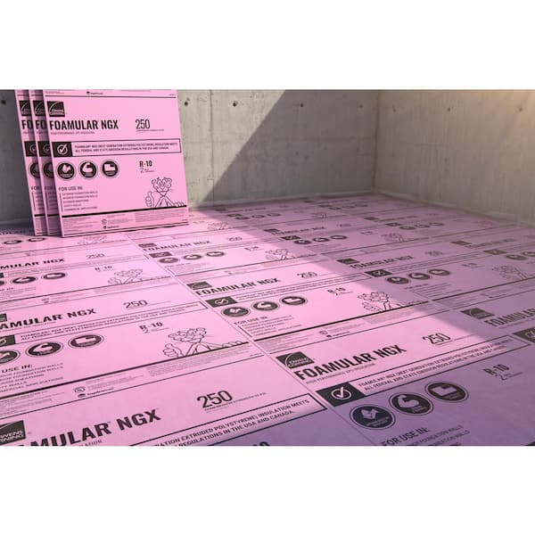 Owens Corning FOAMULAR NGX F-250 2 in. x 48 in. x 8 ft. T&G R-10 XPS ...