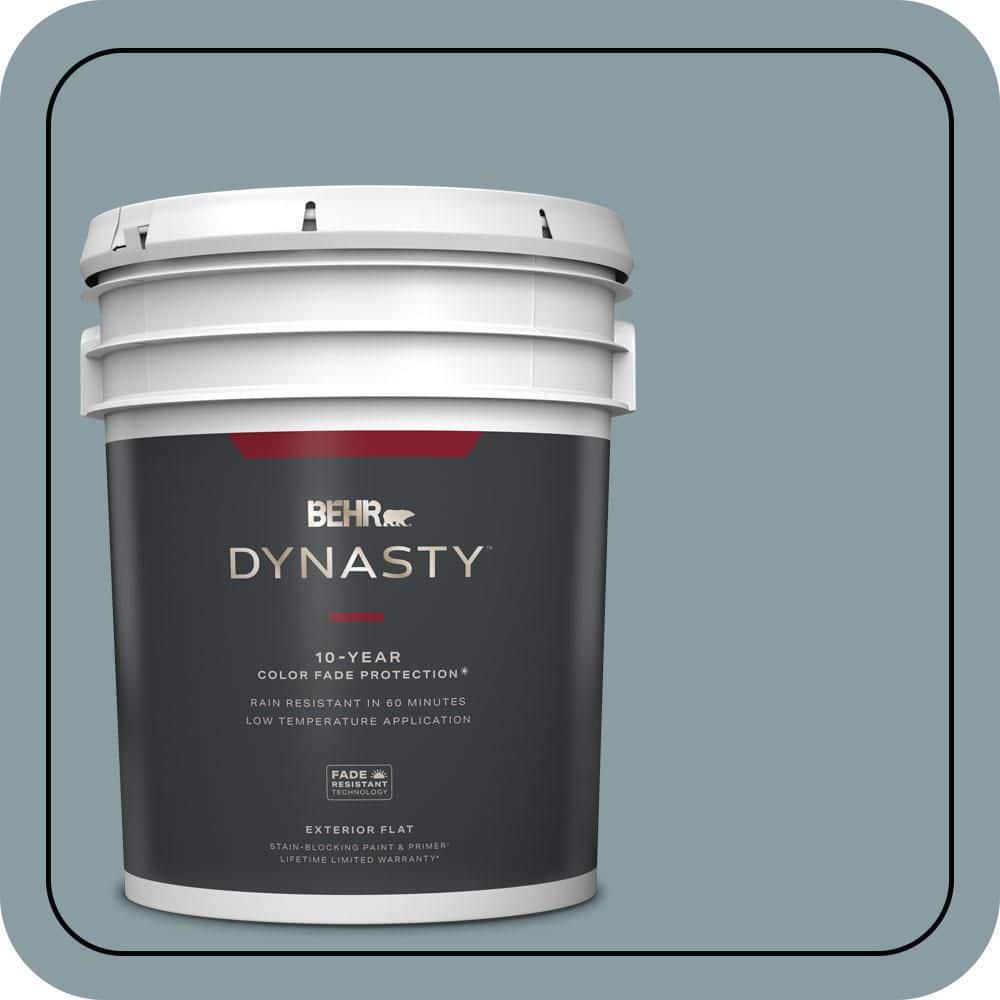 BEHR DYNASTY 5 gal. #540F-4 Shale Gray Flat Exterior Stain-Blocking ...