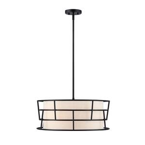 Edvivi Triscot 3-Light Modern Farmhouse Gray Wood Linear Pendant with ...