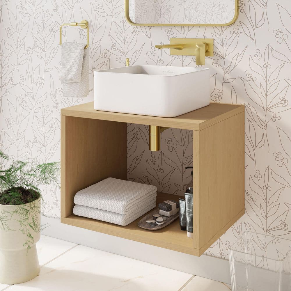 Swiss Madison Concorde 24 in. W Wall-Hung Vanity In Natural Oak with ...