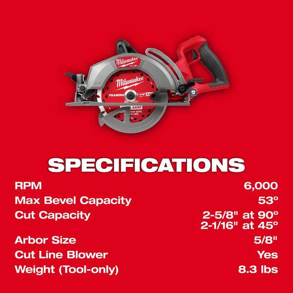 Milwaukee M18 FUEL 18V Lithium-Ion Cordless 7-1/4 in. Rear Handle ...