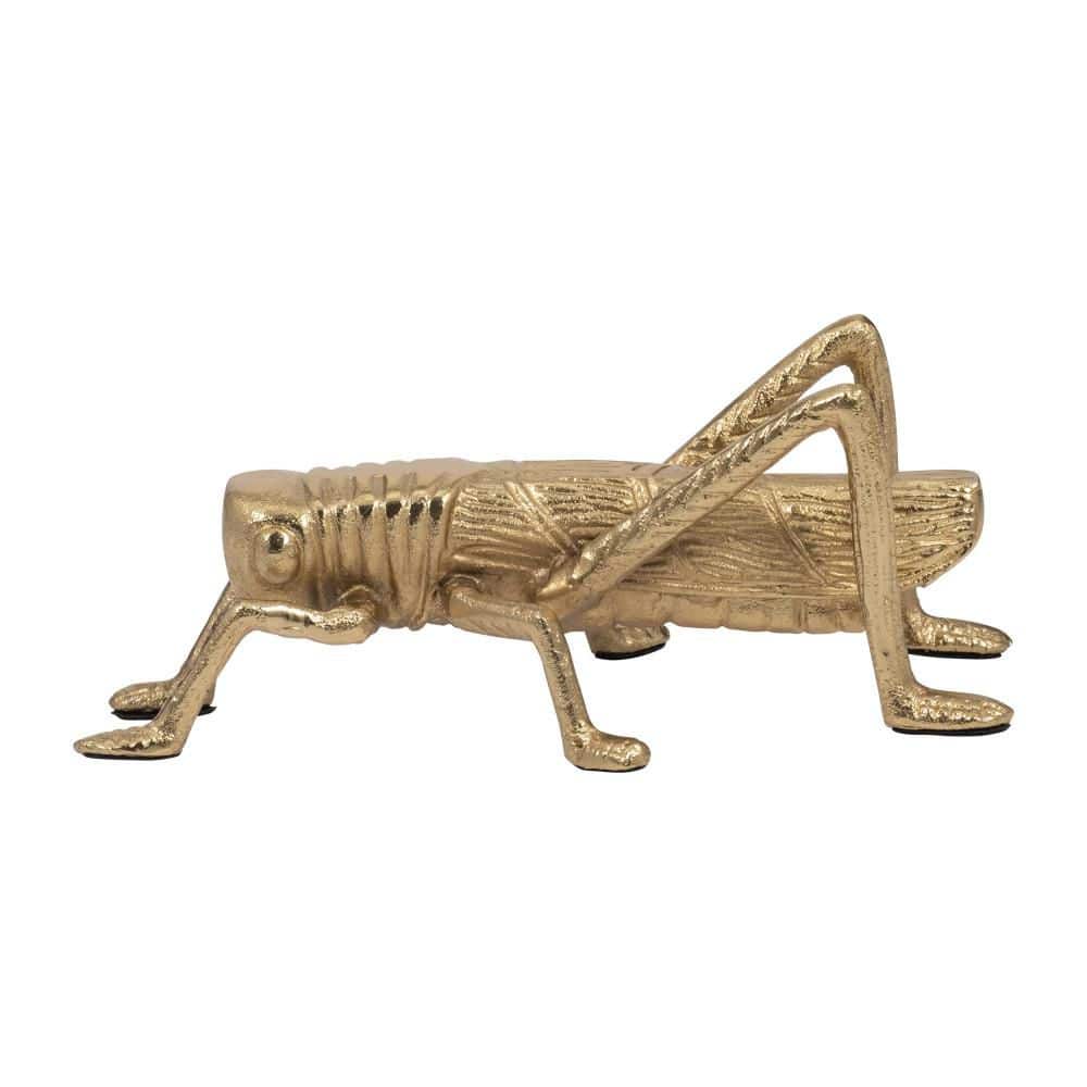Liv & Skye Gold 9 in. x 3.5 in. Metal Novelty Solid Grasshopper ...