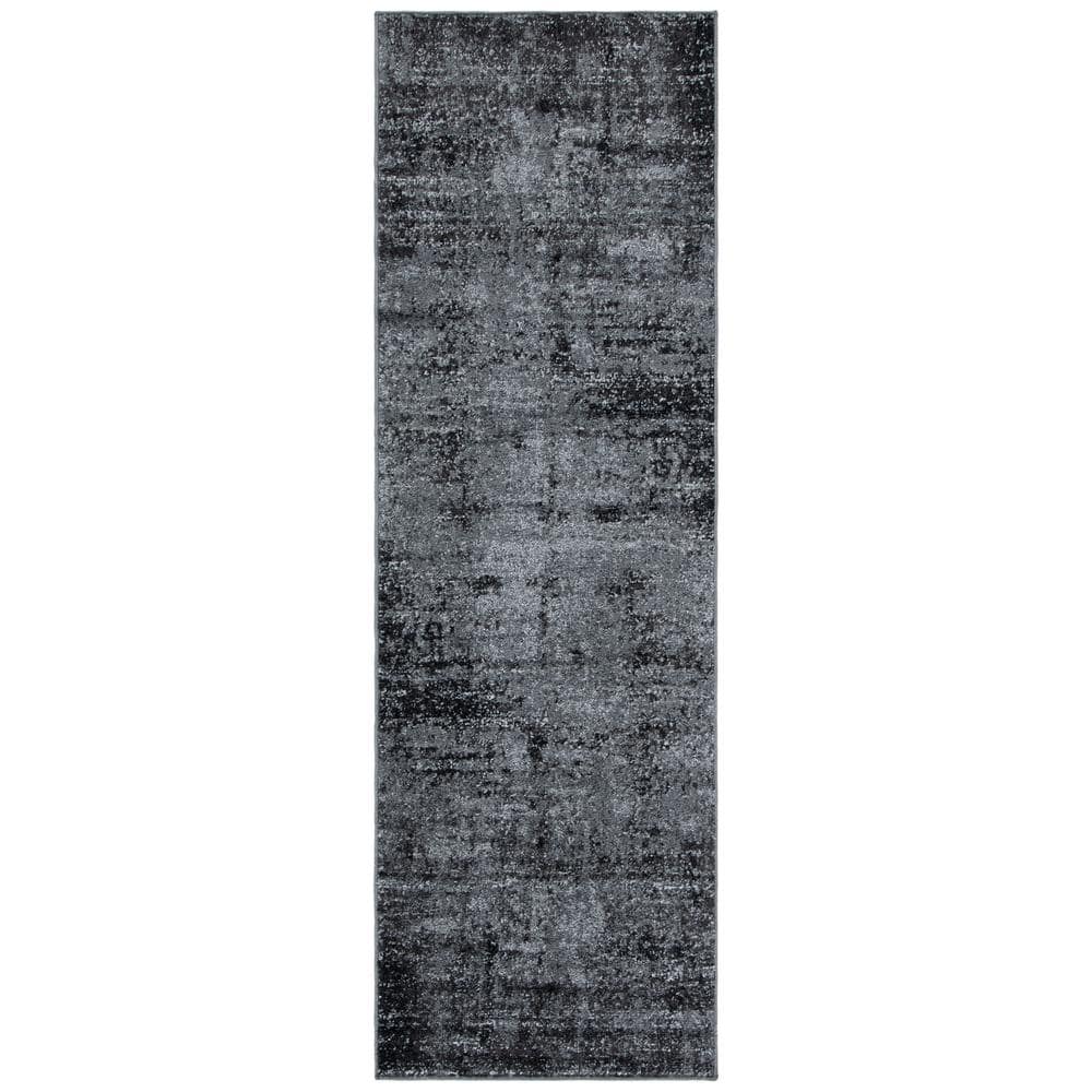 SAFAVIEH Adirondack Black/Ivory 3 ft. x 6 ft. Distressed Runner Rug ...