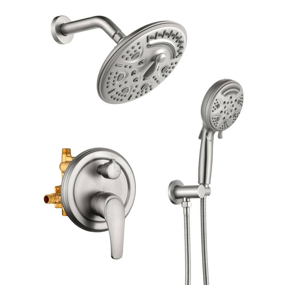 Fapully Shower Faucet Set with 6-Spray 8 in. Shower Head and 5 in ...
